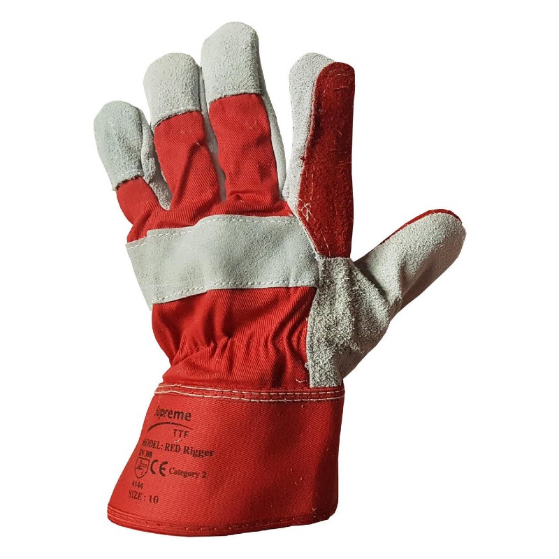 Supreme TTF Rigger-D Red Leather Gloves - Gloves.co.uk